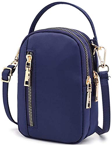 Women Girls Crossbody Bag Small Nylon Phone Purse Wristlet Handbag Wallet Pouch for Samsung Note 20 Ultra S20 Ultra S20 Plus Note 10 A10e LG Stylo 5 K51 Moto G Stylus Power G8 Power Play Plus (Blue)