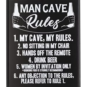 Man Cave Decor - Man Cave Rules sign - Gifts for men who have everything