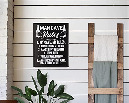 Man Cave Decor - Man Cave Rules sign - Gifts for men who have everything