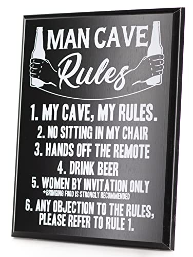 Man Cave Decor - Man Cave Rules sign - Gifts for men who have everything