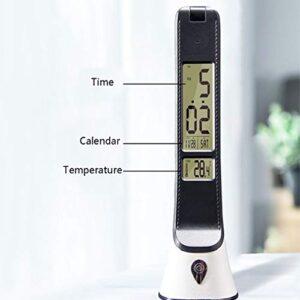 Led Light LED Desk Lamp LCD Screen Calendar Time Thermometer 3 Color Modes Stepless Dimming 2000 MAh Battery Desk Lamp Kids (Color : Black)