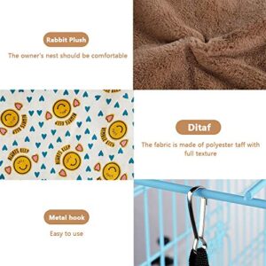 Takezuaa Double Layer Small Pet Hammock, Hamster Hammock, Warm Pet Hammock Bed, Small Pet Cage Hammock, Guinea Pig Cage Accessories, Warm Hammock for Squirrel Hamster Sleeping(Beige，13x13inch)