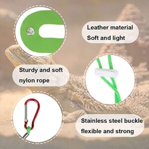 ADOGGYGO Christmas Bearded Dragon Santa Hat Scarf Lizard Leash Harness Set - Lizard Christmas Costume Christmas Scarf and Hat + 3 Pack Bearded Dragon Harness Leash for Reptile Christmas (Green & Red)