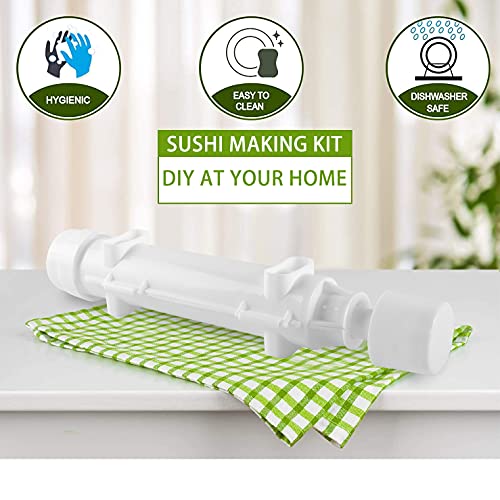 Sushi Roller Bazooka Durable Camp Chef Food Grade Plastic Health and Safety Rice Vegetable Meat DIY Machine Mold for Easy Cooking Sushi Rolls Best kitchen Tool Maker Tube Utensils for Beginner