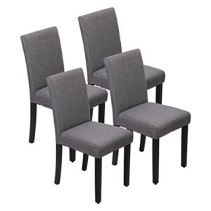 bestmassage dining chairs set of 4 dining room chairs parsons chair kitchen chairs with solid wood leg for home kitchen living room, grey