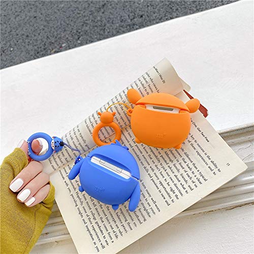 Ultra Thick Soft Silicone Case with Finger Ring Holder for Apple AirPods 1 2 1st 2nd Generation Blue Donkey Eeyore Anime Animal 3D Character Adorable Cute Lovely Fun Funny Women Girls Boys Protective