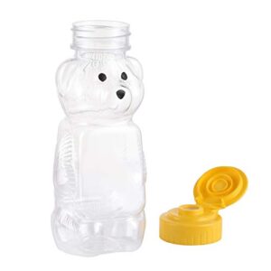 Bekith 16 Pack 8 Fluid Oz Plastic Bear Honey Bottle Jars, Honey Squeeze Bottle Empty with Flip-top Lid for Storing and Dispensing