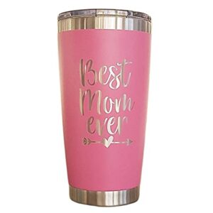 Best Mom Coffee Tumbler for Women, Insulated Stainless Steel Travel Mug for Women, Pink Travel Mug