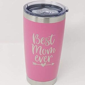 Best Mom Coffee Tumbler for Women, Insulated Stainless Steel Travel Mug for Women, Pink Travel Mug