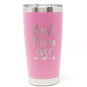 Best Mom Coffee Tumbler for Women, Insulated Stainless Steel Travel Mug for Women, Pink Travel Mug