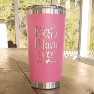 Best Mom Coffee Tumbler for Women, Insulated Stainless Steel Travel Mug for Women, Pink Travel Mug