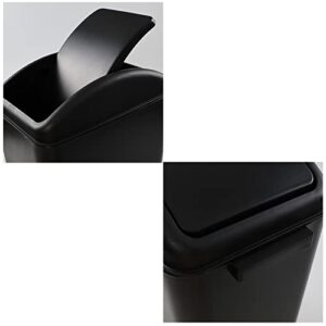 Sosody 4.5 Gallon Swing Top Trash Bin, Plastic Garbage Can with Lid, Black, 3 Pack