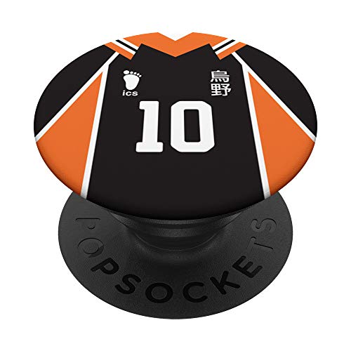 #10 Crow Team BlackOrange Jersey Volleyball Anime Fly Banner PopSockets Grip and Stand for Phones and Tablets