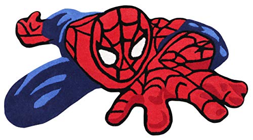 Spider Man Shape 2'3"x4' Handmade Tufted 100% Spiderman Woolen Boys & Girls Area Rugs Carpet