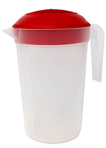 Tribello LARGE 1.3 Gallon Water Pitcher, Plastic Juice Pitcher With Lid - Dishwasher Safe, BPA Free, Colors May Vary (1.3 Gallon)