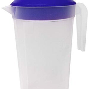 Tribello LARGE 1.3 Gallon Water Pitcher, Plastic Juice Pitcher With Lid - Dishwasher Safe, BPA Free, Colors May Vary (1.3 Gallon)