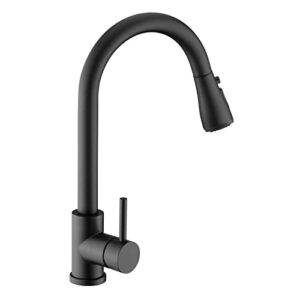 sink faucet, black kitchen faucet with pull down sprayer vfauosit commercial stainless steel laundry single handle pull out kitchen faucets matte black, grifo para fregaderos de cocina