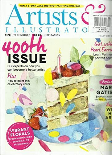 ARTISTS ILLUSTRATOR MAGAZINE, VIBRANT FLORALS 400th ISSUE FEBRUARY, 2019