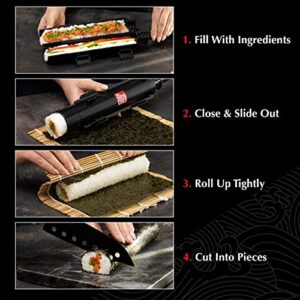 Sushi Making Kit – The Trusted Chef Ⓡ Complete Sushi Maker Kit w/Bamboo Sushi Rolling Mat - Sushi Roll Maker w/Sushi Bazooka - Easy to Use Sushi Making Kit for Beginners w/Instructions & Video