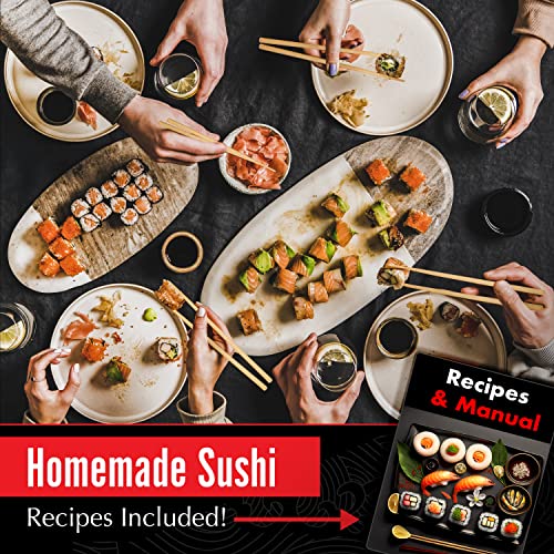 Sushi Making Kit – The Trusted Chef Ⓡ Complete Sushi Maker Kit w/Bamboo Sushi Rolling Mat - Sushi Roll Maker w/Sushi Bazooka - Easy to Use Sushi Making Kit for Beginners w/Instructions & Video