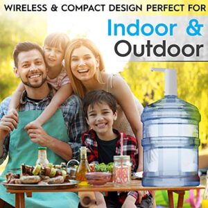 Portable Electric Water Dispenser - 5 Gallon BPA-Free Water Jug Pump - USB Rechargeable Battery - Compatible with 2-5 Gallon Bottles - for Home, Office, Camping, Outdoors, Indoors