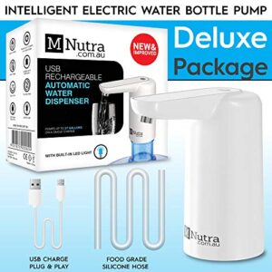 Portable Electric Water Dispenser - 5 Gallon BPA-Free Water Jug Pump - USB Rechargeable Battery - Compatible with 2-5 Gallon Bottles - for Home, Office, Camping, Outdoors, Indoors