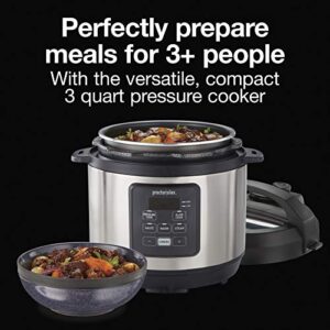 Proctor-Silex Simplicity 4-in-1 Electric Pressure Cooker, 3 Quart Multi-Function With Slow Cook, Steam, Sauté, Rice, Stainless Steel (34503)