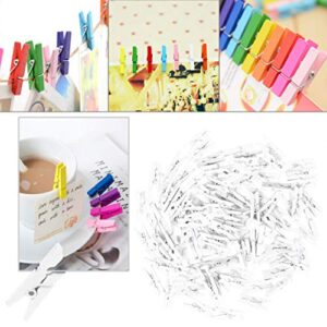 VORCOOL Pin 100PCS Mini Wooden Pegs, Mini Pegs for Holding Photo Paper, Photo Pegs for Craft and DIY Decor Wedding Decor