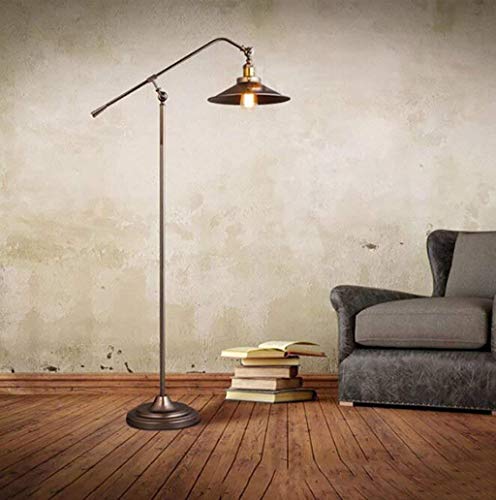 TANGIST Nordic Home Floor Light- Industrial Wind Floor Lamp/Retro Nostalgic Warehouse Study Room Living Room Bedroom Creative Long Arm Fishing Floor Lamp Floor Uplighter Modern Style Home Decoration