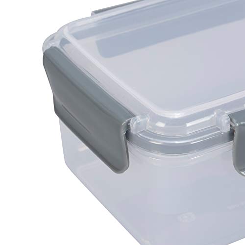 Kitchen Details 12 Piece Food Storage Container Set | 6 Containers and 6 Lids | Airtight | Stackable | BPA Free | Microwave | Dishwasher | Freezer Safe | 2.25L | 1L | 400ml | 160ml | Grey