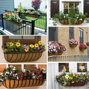 HHTHH 2pcs Trough Coco Liner 30 inch Wall Planter Replaceable Coco Liner for Window Box, Fence Flower Baskets-