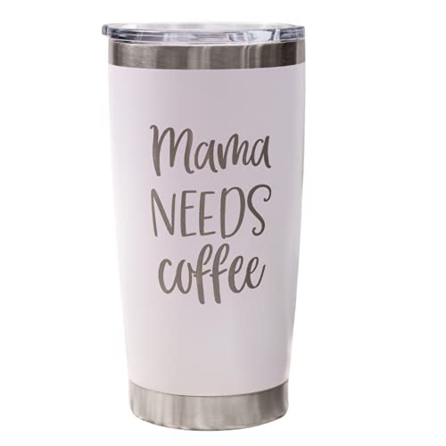 Mama Needs Coffee Tumbler for Women, Funny Coffee Mug for Mom, 20oz Stainless Steel Travel Mug with Lid