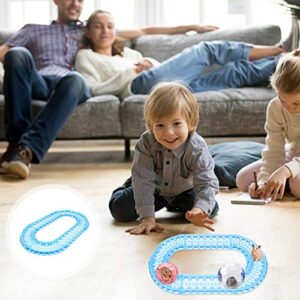 POPETPOP 6 PCS/Set Blue Hamster Track Toy Hamster Exercise Track Toy Rolling Ball Track for Hamster Small Animal Runway Toy Hamster Interactive Roller Ball Track Toy