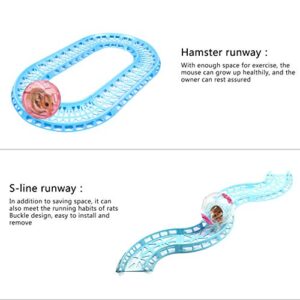 POPETPOP 6 PCS/Set Blue Hamster Track Toy Hamster Exercise Track Toy Rolling Ball Track for Hamster Small Animal Runway Toy Hamster Interactive Roller Ball Track Toy