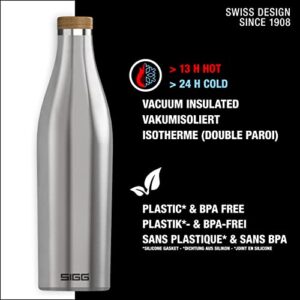 SIGG - Insulated Water Bottle - Meridian - Leakproof - Lightweight - BPA Free - Plastic Free - 18/8 Stainless Steel - Brushed - 24 Oz