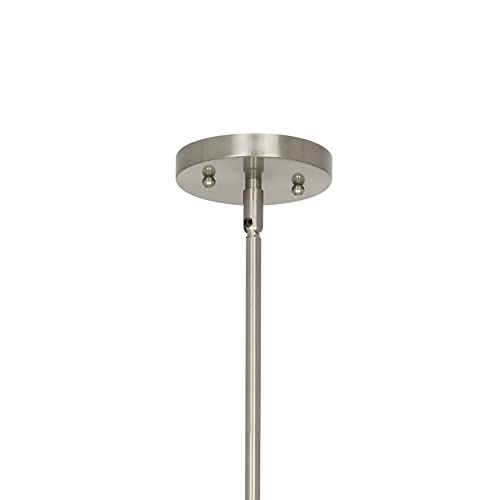 Catalina 9" Modern Clear Glass Round Mini Pendant Ceiling Light, Brushed Nickel