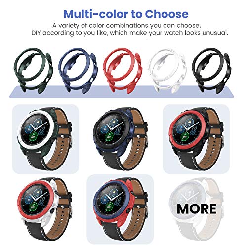 Goton 3 in 1 Accessories for Samsung Galaxy Watch 3 45mm, 1 Rugged TPU Armor Bumper Case +2 Tempered Glass Screen Protector Films + 1 Bezel Ring for Galaxy Watch 3 45mm (Black,45mm)