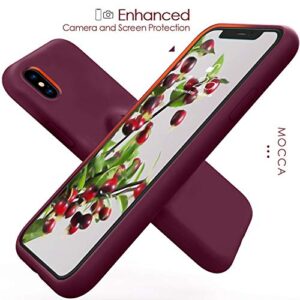 MOCCA for iPhone Xs Case, iPhone X Silicone Case with Kickstand | Anti-Scratch Full-Body Shockproof Protective Case for iPhone Xs/X - WineRed