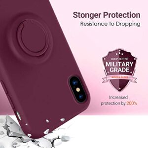 MOCCA for iPhone Xs Case, iPhone X Silicone Case with Kickstand | Anti-Scratch Full-Body Shockproof Protective Case for iPhone Xs/X - WineRed