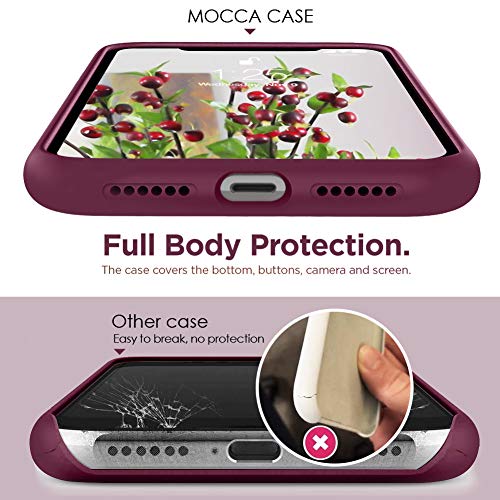 MOCCA for iPhone Xs Case, iPhone X Silicone Case with Kickstand | Anti-Scratch Full-Body Shockproof Protective Case for iPhone Xs/X - WineRed