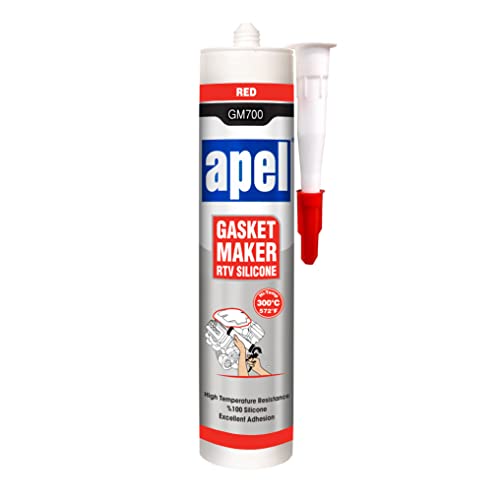 apel High Performance RTV High-Temp Silicone Gasket Maker and Sealant Heat Resistant from 104ºF to 572ºF Red, 10.2 oz.