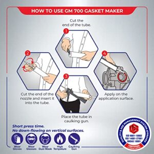 apel High Performance RTV High-Temp Silicone Gasket Maker and Sealant Heat Resistant from 104ºF to 572ºF Red, 10.2 oz.