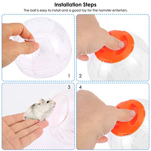 Felenny Hamster Exercise Ball Mini Fashion Plastic Running Toy Small Pet Jogging Training Activity Ball Toy for Hamster Gerbil