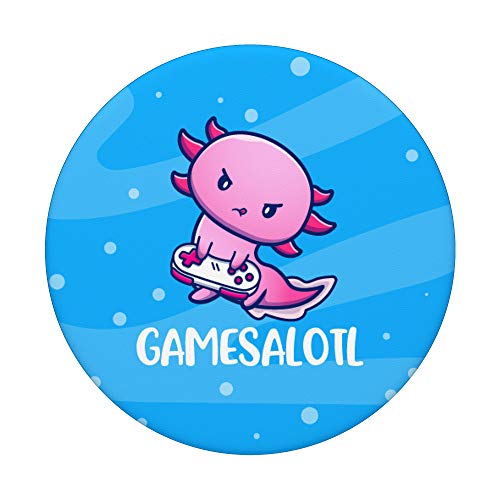 Gamesalotl Axolotl Cute Playing Video Game PopSockets Swappable PopGrip