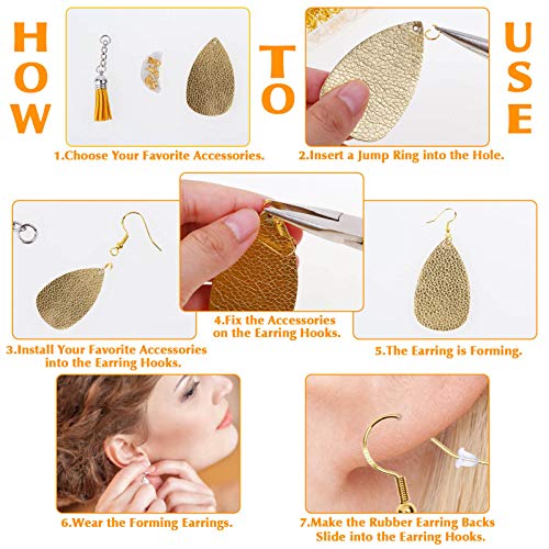 Hypoallergenic Earring Hooks, Thrilez 600Pcs Earring Making Kit with Hypoallergenic Earring Hooks, Jump Rings and Clear Rubber Earring Backs for DIY Jewelry Making (Silver and Gold)