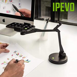 IPEVO Uplift Multi-Angle Arm for Smartphones, Multi-Jointed Phone Holder for Visual Communication and Presentations, Small Footprint Smartphone Stand for Remote Work and Distance Learning.