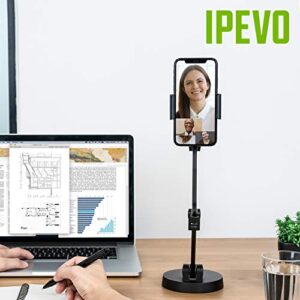 IPEVO Uplift Multi-Angle Arm for Smartphones, Multi-Jointed Phone Holder for Visual Communication and Presentations, Small Footprint Smartphone Stand for Remote Work and Distance Learning.