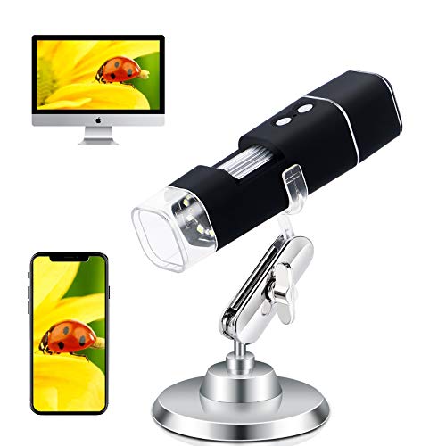 Digital Microscope USB Microscope Camera 1080P 2.0 MP Zoom Magnification Microscope 50X to 1000X Handheld Portable Microscope, Stand for Android, iPhone, Tablet, Windows, Mac