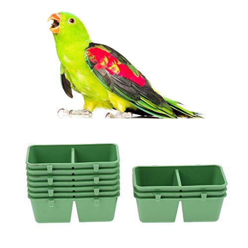 freneci 10 Pieces 2 in 1 Bird Bowls for Cage Hanging Food Water Feeder