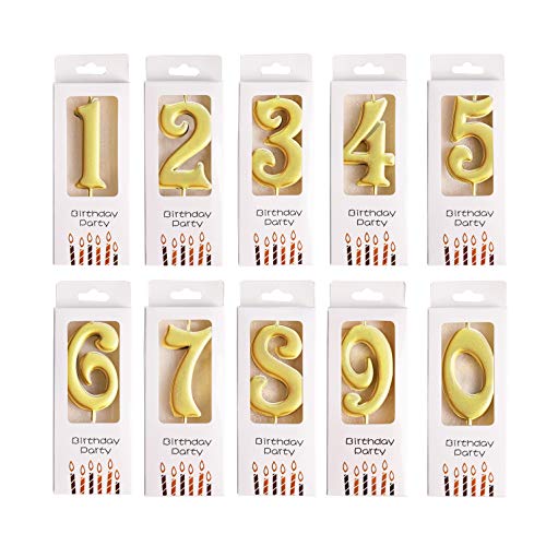 PHD CAKE 10-Count 0-9 Gold Number Birthday Candles, Number One Birthday, Gold Number Candles, Party Celebration, Baby Showers